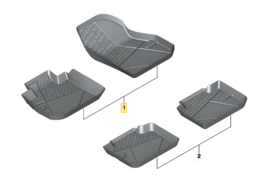 BMW 原廠 Floor Liner 防水 高邊 腳踏墊 / 踏墊 (橡膠) For X1 U11 X2 U10 | Grandy ...