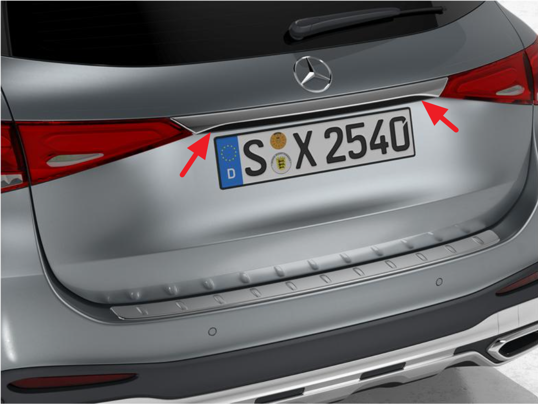 Mercedes Benz 原廠 後車箱 行李箱 高光澤鍍鉻 後飾條 For GLC ( X254 ) | Grandy-Automotive